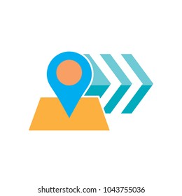 Map Arrow Logo Icon Design Stock Vector (Royalty Free) 1043755036 ...