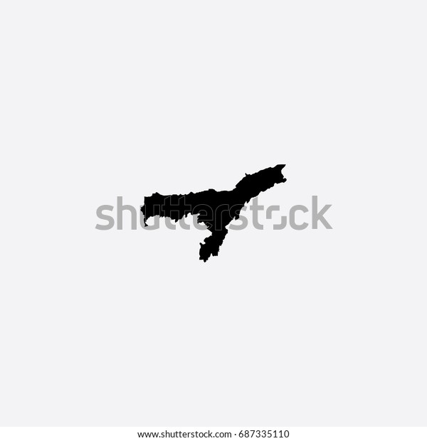 Map Assam India Vector Illustration Silhouette Stock Vector (Royalty ...