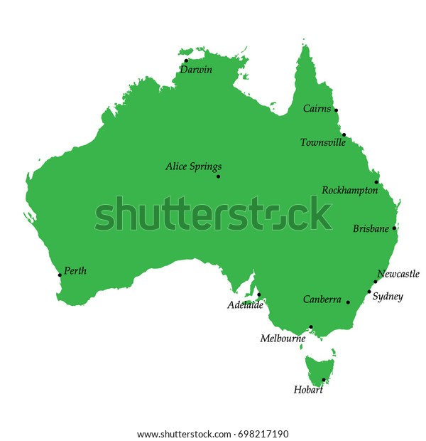 Map Australia Main Cities Stock Vector (Royalty Free) 698217190 ...