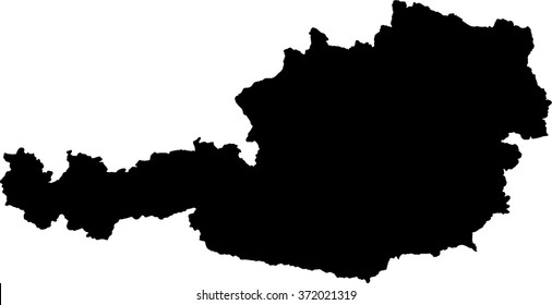 Black Blank Austria Map Isolated On Stock Illustration 301534601