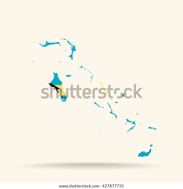 Map Bahamas Bahamas Flag Colors Stock Vector (Royalty Free) 427877731 ...