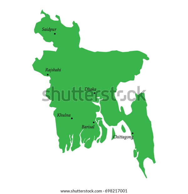 Map Bangladesh Main Cities: vector de stock (libre de regalías ...