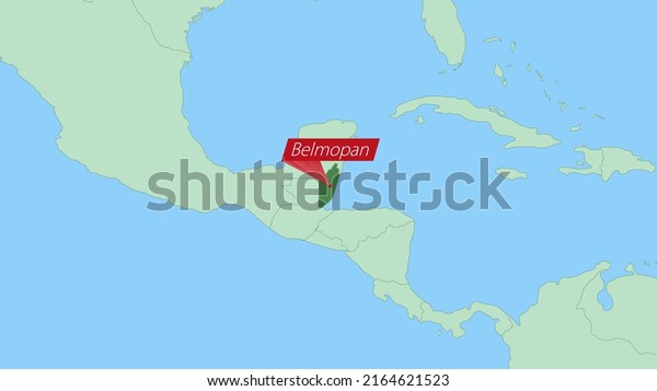 Map Belize Pin Country Capital Belize Stock Vector (Royalty Free ...