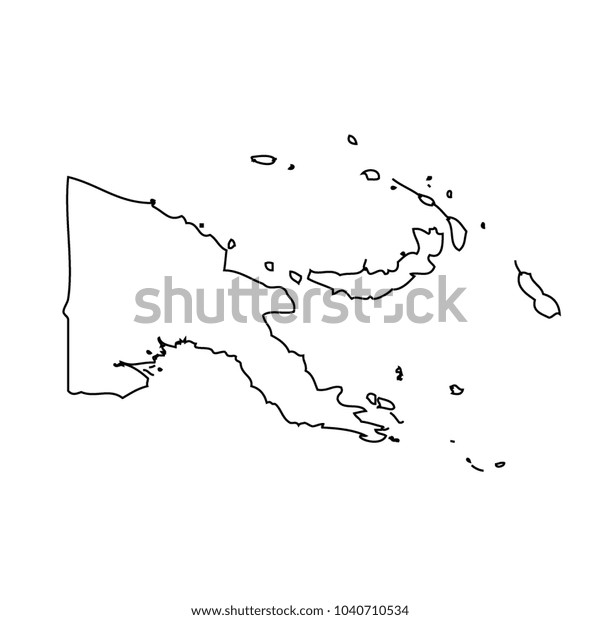 Map Black Outline New Guinea Island Stock Vector (Royalty Free ...