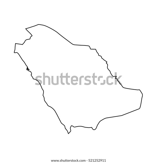 Map Black Outline Saudi Arabia Stock Vector (Royalty Free) 521252911