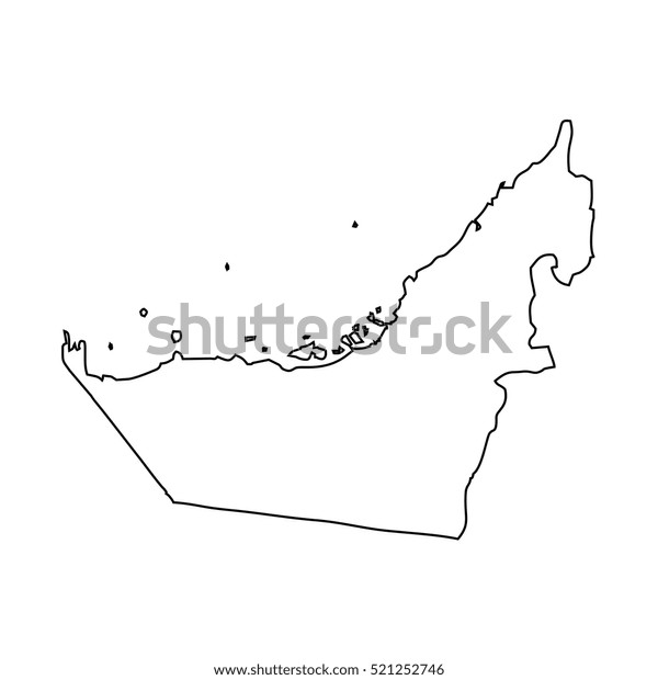 Map Black Outline United Arab Emirates Stock Vector (Royalty Free ...