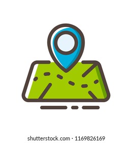 Map Blue Pin Icon Line Color Stock Vector (Royalty Free) 1169826169 ...