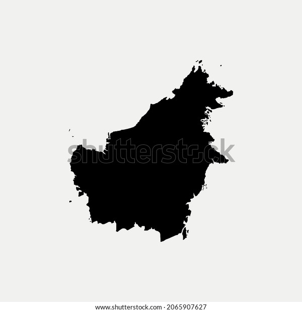 Map Borneo Outline Silhouette Vector Illustration Stock Vector (Royalty ...