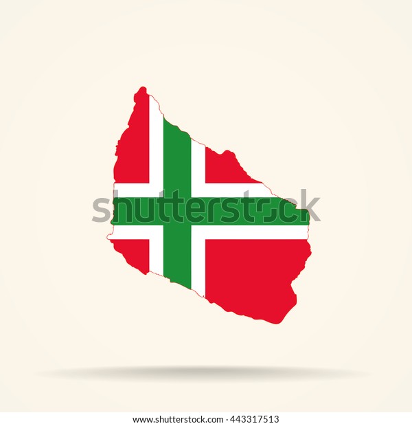 Map Bornholm Bornholm Flag Colors Stock Vector (Royalty Free) 443317513