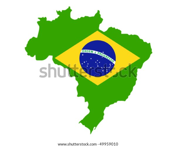 map of brazil country with flag