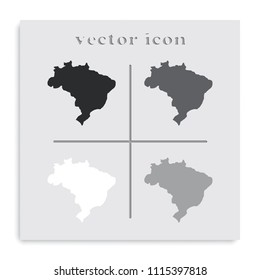Map Brazil Flat Black White Vector Stock Vector (Royalty Free ...