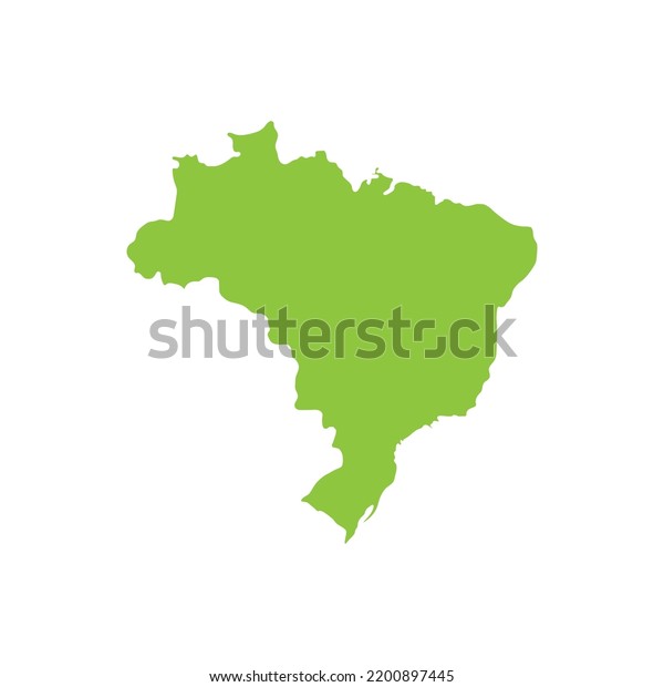 Map Brazil Vector Green Illustration Silhouette Stock Vector (Royalty ...