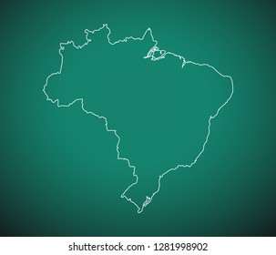 Map Brazilgreen Map On Dark Background Stock Vector (Royalty Free ...