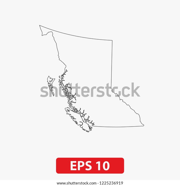 Map British Columbia Canada Vector Stock Vector (Royalty Free ...