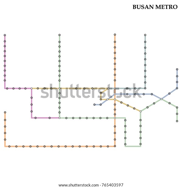 Map Busan Metro Subway Template City Stock Vector (Royalty Free) 765403597