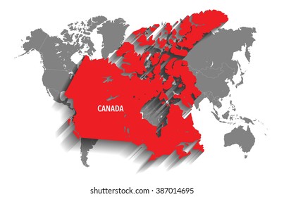 Vector Illustration World Map Red Color Stock Vector (Royalty Free ...