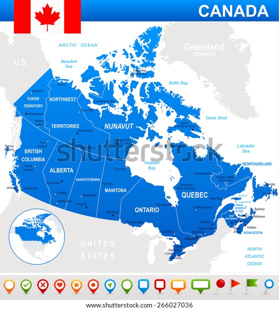 Map Canada Stock Vector (Royalty Free) 266027036 | Shutterstock