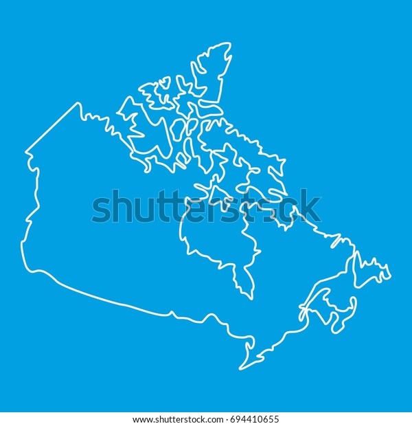 Map Canada Icon Blue Outline Style: vector de stock (libre de regalías ...