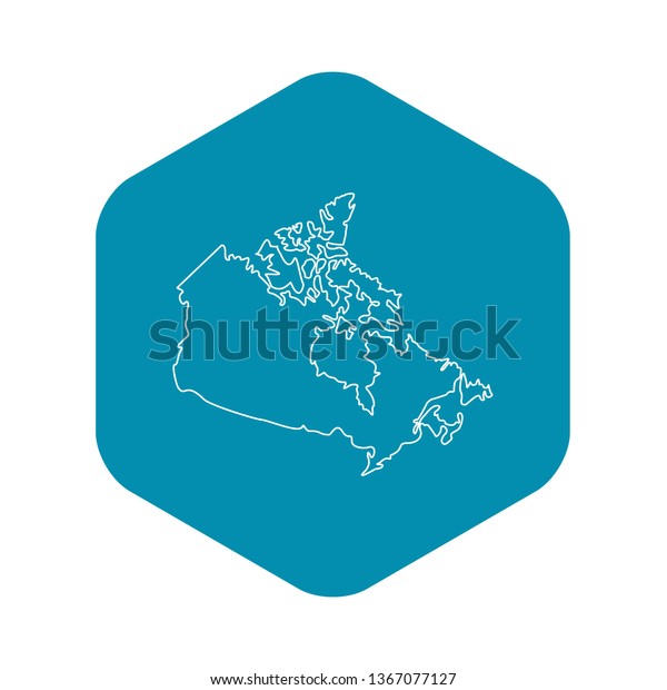 Map Canada Icon Outline Illustration Map Stock Vector (Royalty Free ...