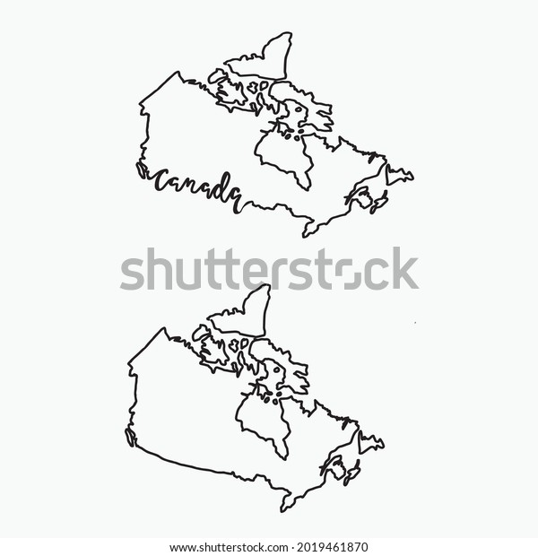 Map Canada Lettering Canada Line Art Stock Vector (Royalty Free ...
