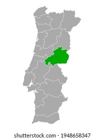 Map Castelo Branco Portugal On White Stock Vector (Royalty Free ...