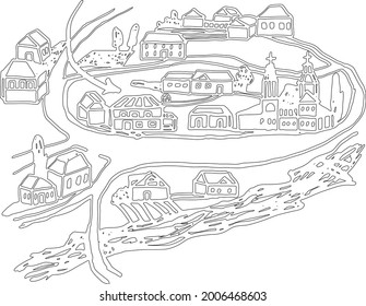 Map City Card Chart Town Place Stock Vector (Royalty Free) 2006468603 ...