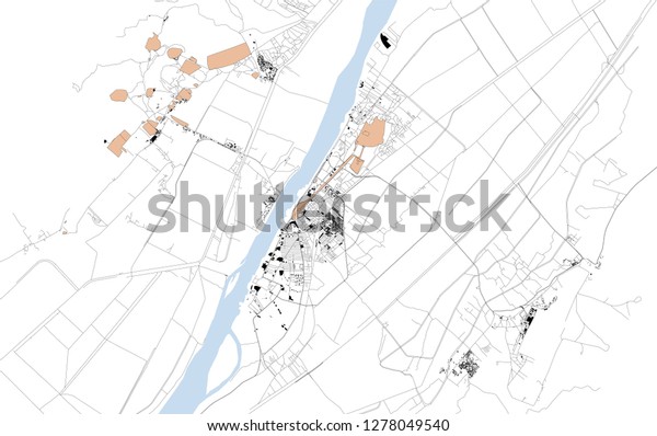 Map City Luxor Egypt Satellite View Stock Vector (Royalty Free) 1278049540