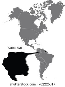 Map Continent Suriname Separated: เวกเตอร์สต็อก (ปลอดค่าลิขสิทธิ์ ...