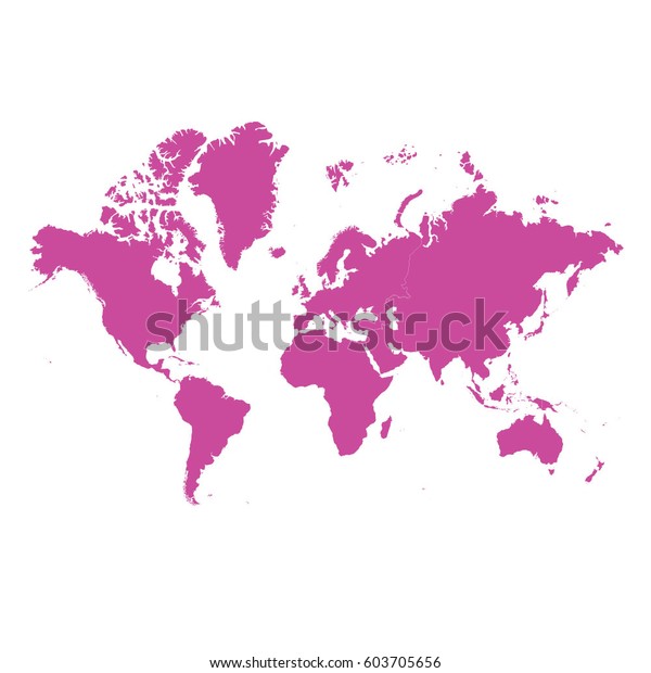 Map Continents High Color Dark Pink Stock Vector (Royalty Free ...