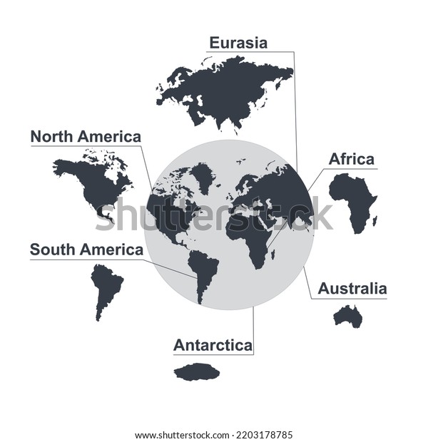 Map Continents Infographics Continents Vector Illustration Stock Vector ...