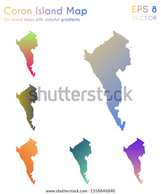 Map Coron Island Beautiful Gradients Appealing Stock Vector (Royalty ...