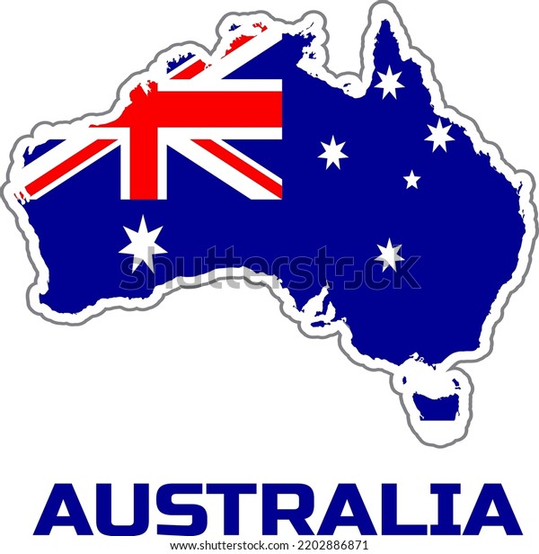 Map Country Australia Colors Flag Country Stock Vector (Royalty Free ...