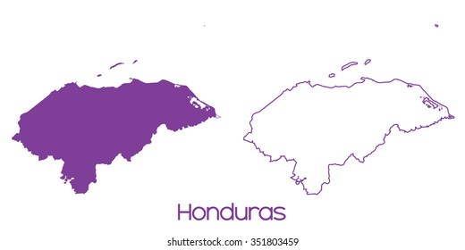 Map Country Honduras Stock Vector (Royalty Free) 351803459 | Shutterstock