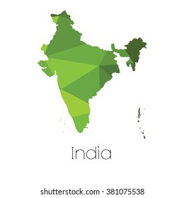 Map Country India Stock Vector (Royalty Free) 381075538