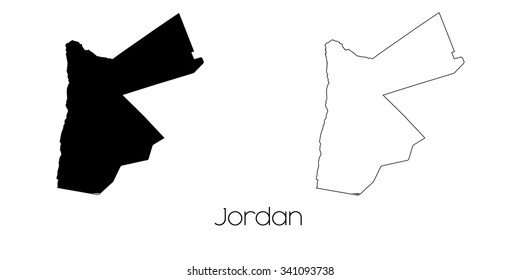 Map Country Jordan Stock Vector (Royalty Free) 431464495