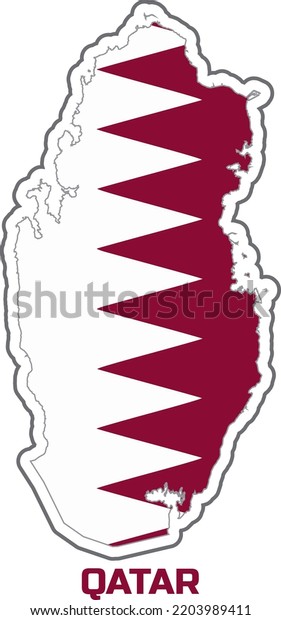 Map Country Qatar Colours Flag Country Stock Vector (Royalty Free ...