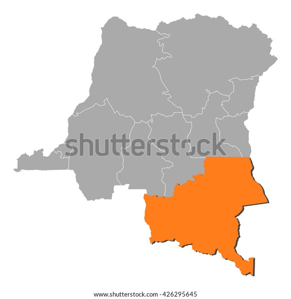 Map Democratic Republic Congo Katanga Stock Vector (Royalty Free) 426295645