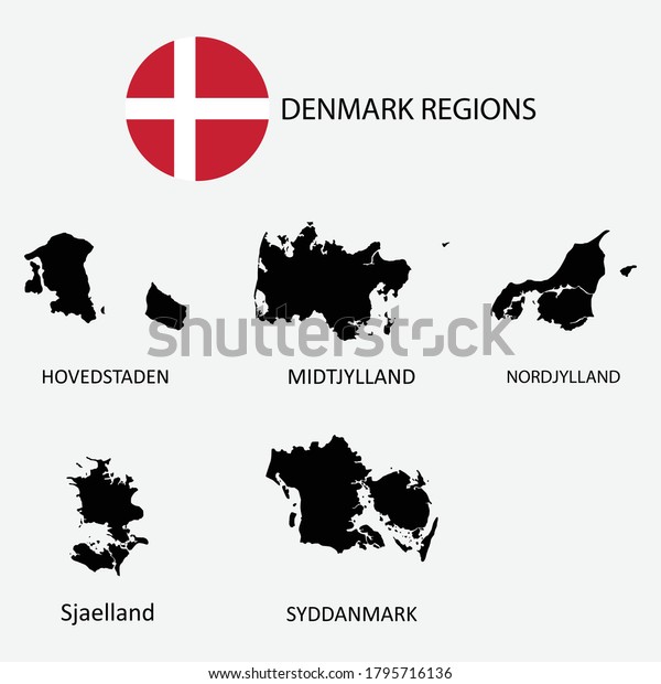 Map Denmark State Regions Graphic Element Stock Vector (Royalty Free ...