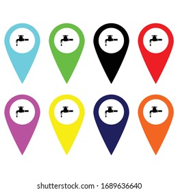Map Direction Position Sign Water Tap Stock Vector (Royalty Free ...