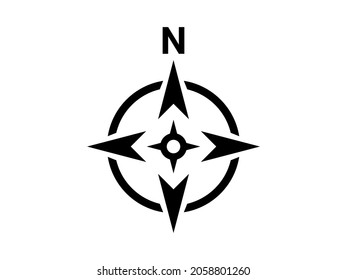 Map Direction Symbol North Sign Black Stock Vector (Royalty Free ...