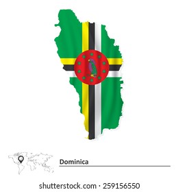Map Dominica Dominica Flag Colors Stock Vector (Royalty Free) 434113771