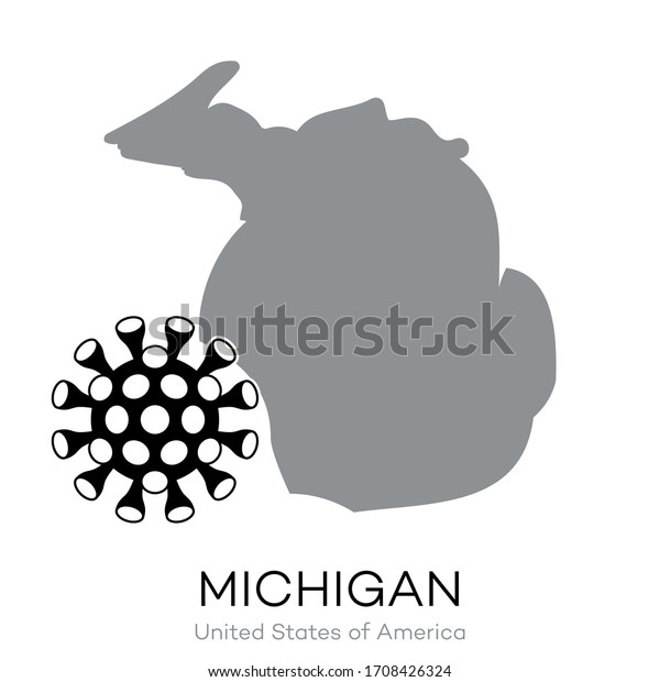 Map Drawing Usa State Michigan Virus Stock Vector (Royalty Free ...