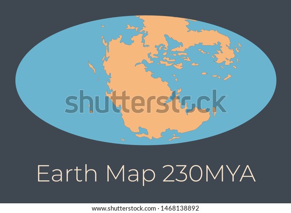 Map Earth 230mya Vector Illustration Earth Stock Vector (Royalty Free ...