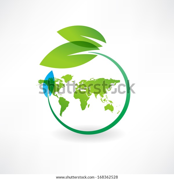 Map Earth Leaves Icon Stock Vector (Royalty Free) 168362528 | Shutterstock