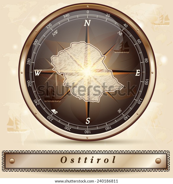 Map East Tyrol Borders Bronze Stock Vector (Royalty Free) 240186811 ...