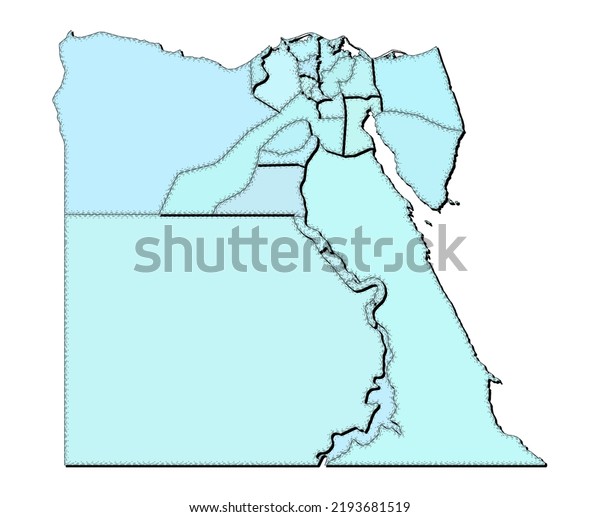 Map Egypt States Isolated Stock Vector (Royalty Free) 2193681519 ...