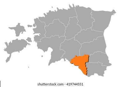Map Estonia Valga Stock Vector (Royalty Free) 419744551