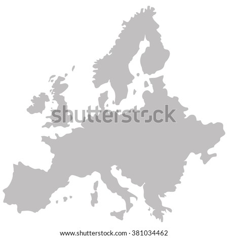 Map Europe Gray On White Background Stock Vector (Royalty Free ...