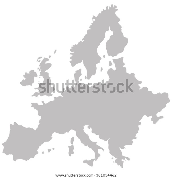 Map Europe Gray On White Background Stock Vector (Royalty Free) 381034462