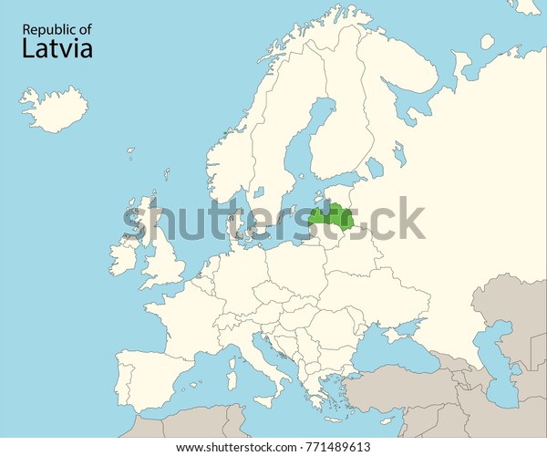 Map Europe Latvia: vector de stock (libre de regalías) 771489613 ...